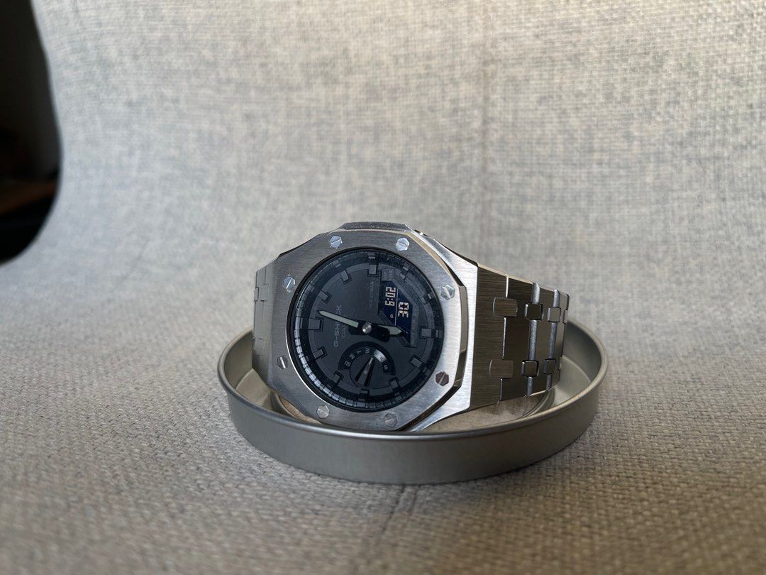 Casio GA 2100 (Casioak mod) black dial, Men's Fashion, Watches ...