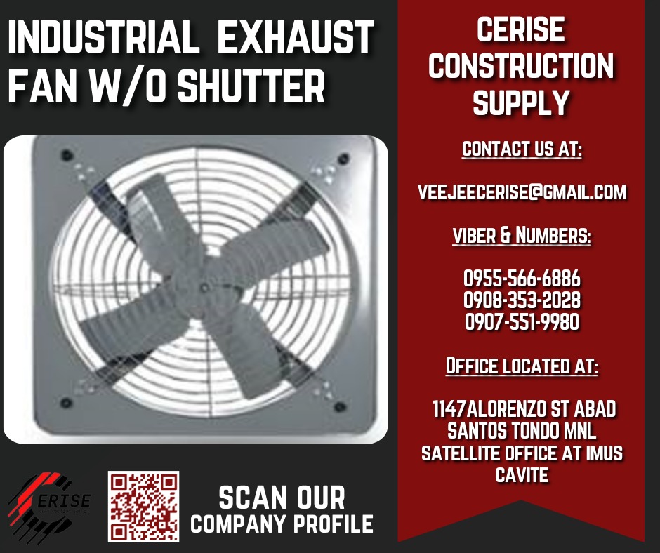 INDUSTRIAL EXHAUST FAN WITHOUT SHUTTER, Commercial & Industrial ...