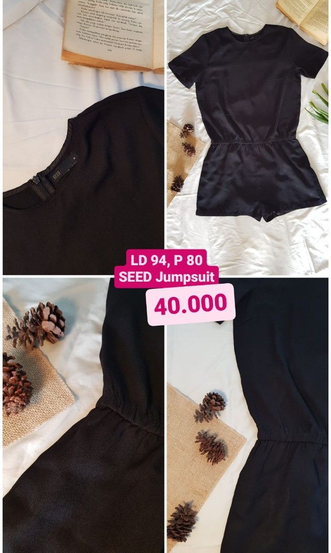 Jumpsuit hitam, Fesyen Wanita, Pakaian Wanita, Jumpsuits di Carousell