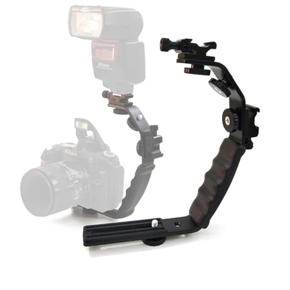 L shaped Right Angle Camera Flash Light Led Mic Smart phone Monitor ...