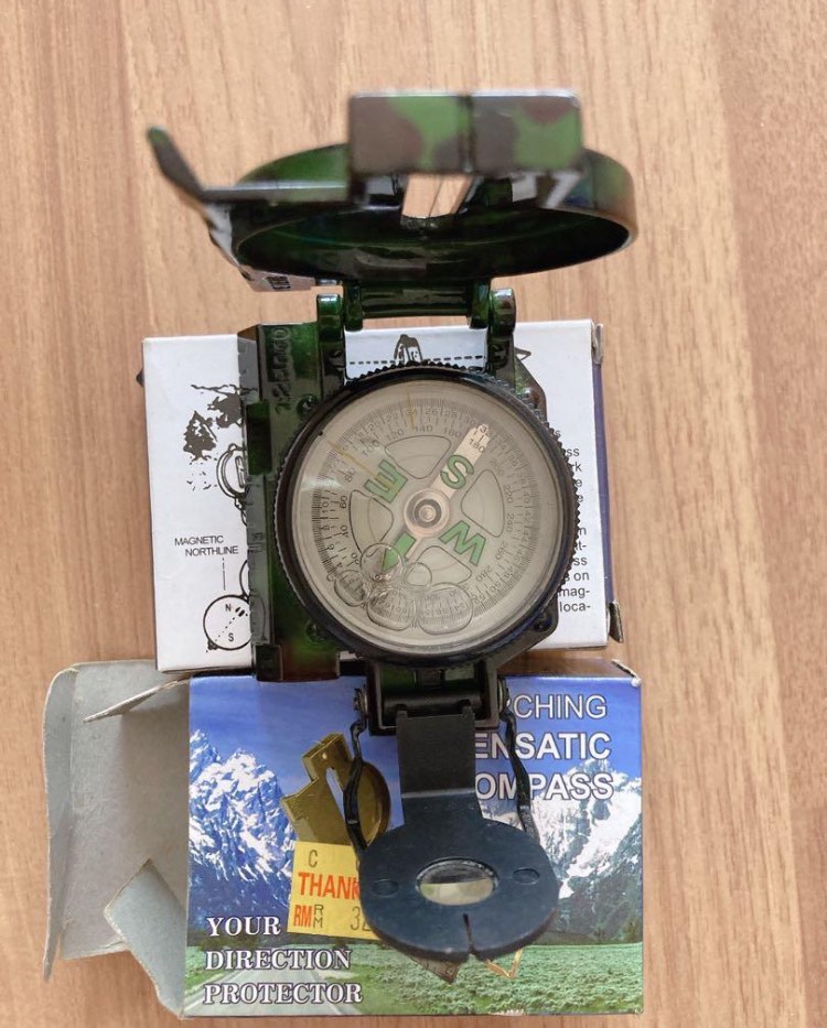 Marching Lensatic Compass, Sports Equipment, Hiking & Camping on Carousell