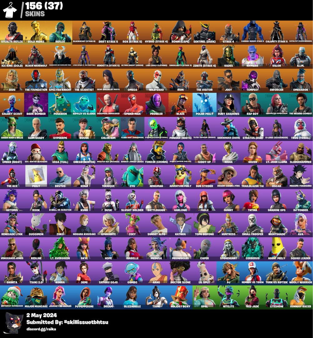 (Offer me) 156 SKINS Chapter 1 season 1 OG fortnite account very ...