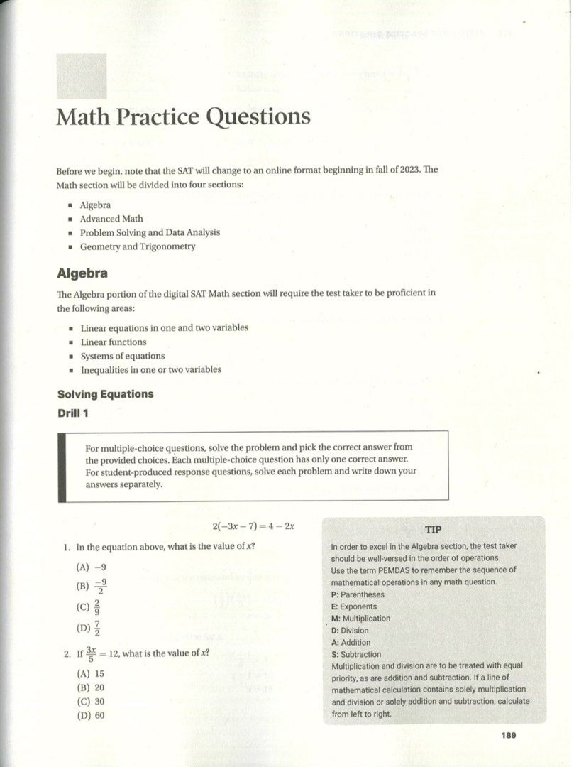 (PDF) barron’s digital sat 2024 practice questions, Hobbies & Toys ...