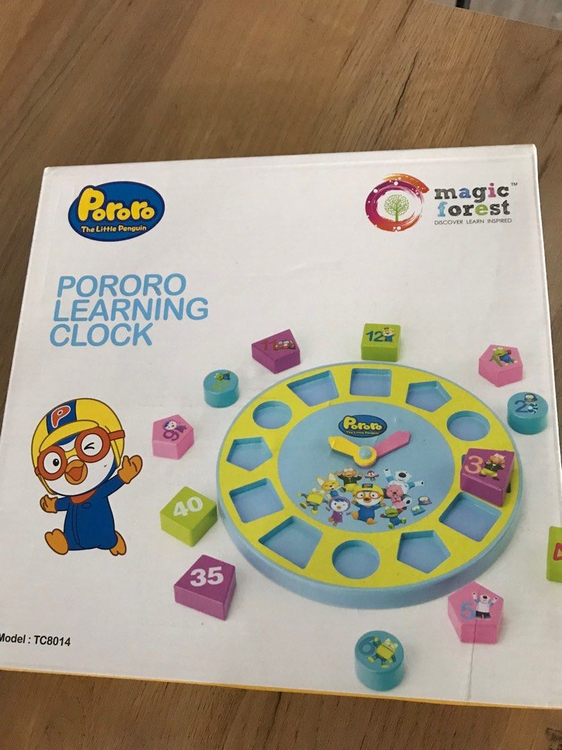 Pororo Learning Clock, Hobbies & Toys, Toys & Games on Carousell