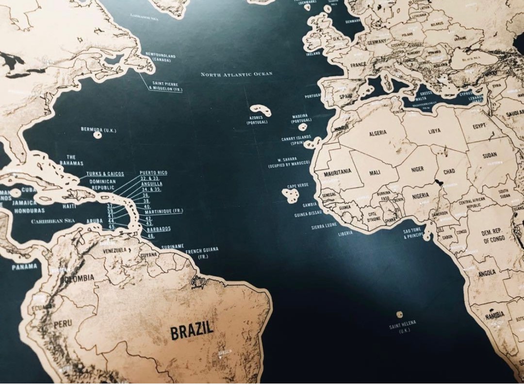 Poster Peta Dunia / Hiasan Dinding / Vintage Wall Poster Decor / World ...