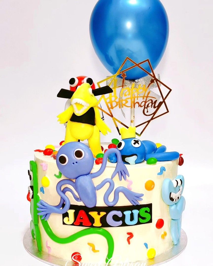 Rainbow friends birthday cake, Food & Drinks, Homemade Bakes on Carousell