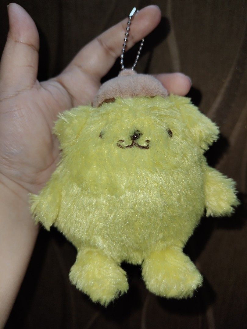 Rare Sanrio Pompompurin Furry Charm, Hobbies & Toys, Toys & Games on Carousell