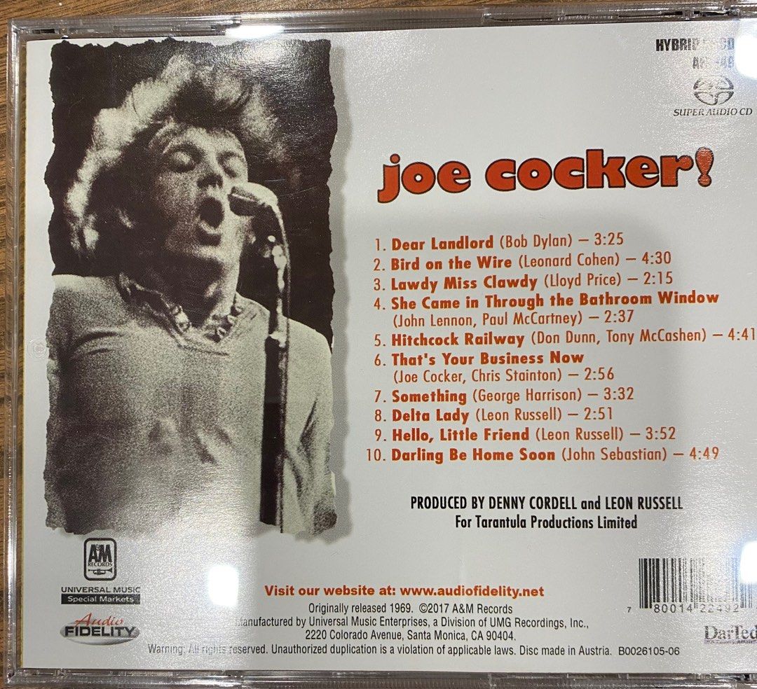 SACD & CD: rock, Audiophile - FROM THE ORIGINAL MASTER TAPE Joe Cocker ...