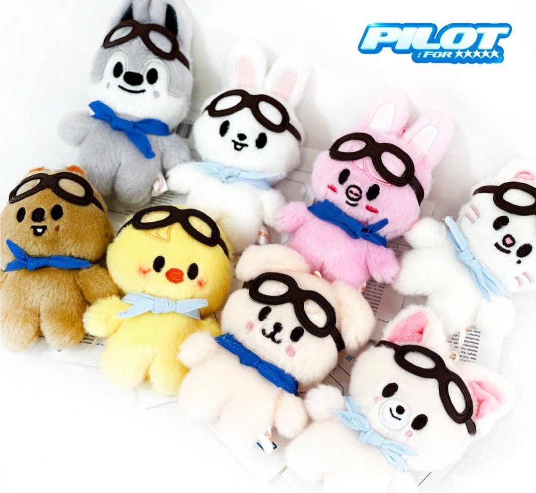 Stray Kids Skzoo pilot 10 cm plush full set 全套八隻連16張線上滿額卡, 興趣及遊戲, 收藏品及 ...