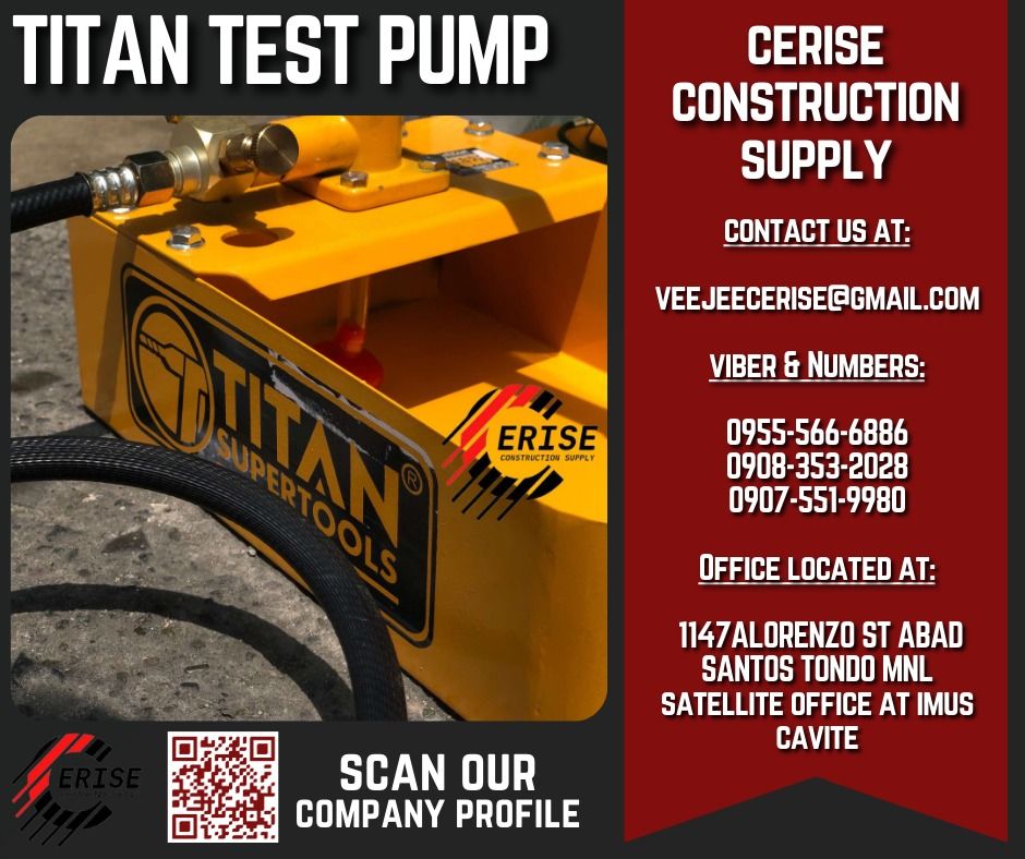 TITAN TEST PUMP, Commercial & Industrial, Industrial Equipment on Carousell