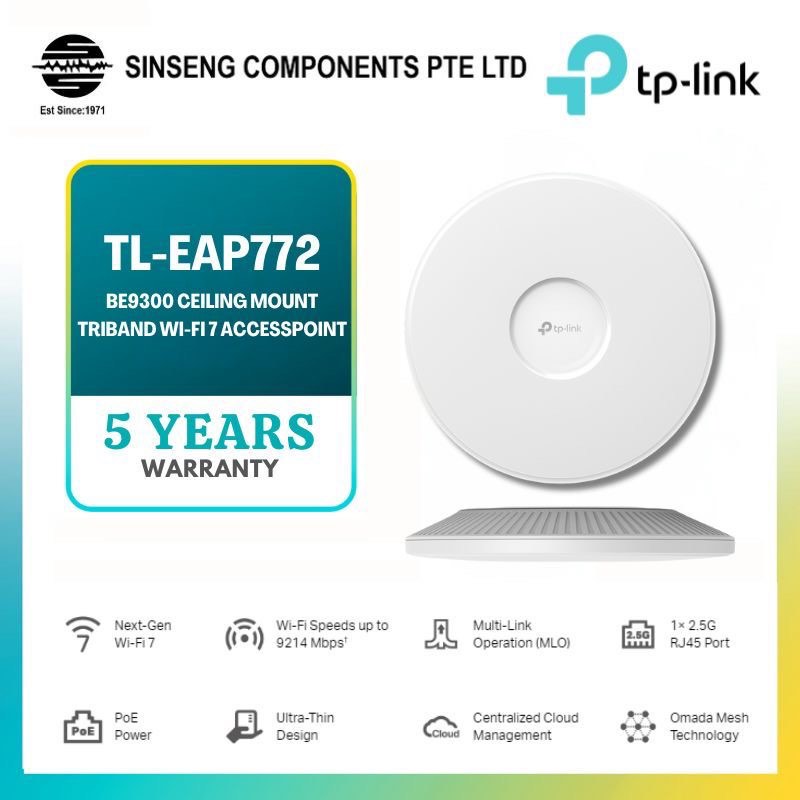 TP-Link Wifi 7 EAP772 BE11000 Ceiling Mount Tri-Band Access Point (AP ...