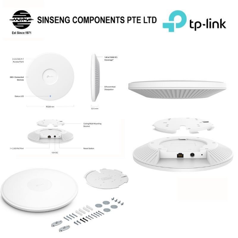 TP-Link Wifi 7 EAP772 BE11000 Ceiling Mount Tri-Band Access Point (AP ...