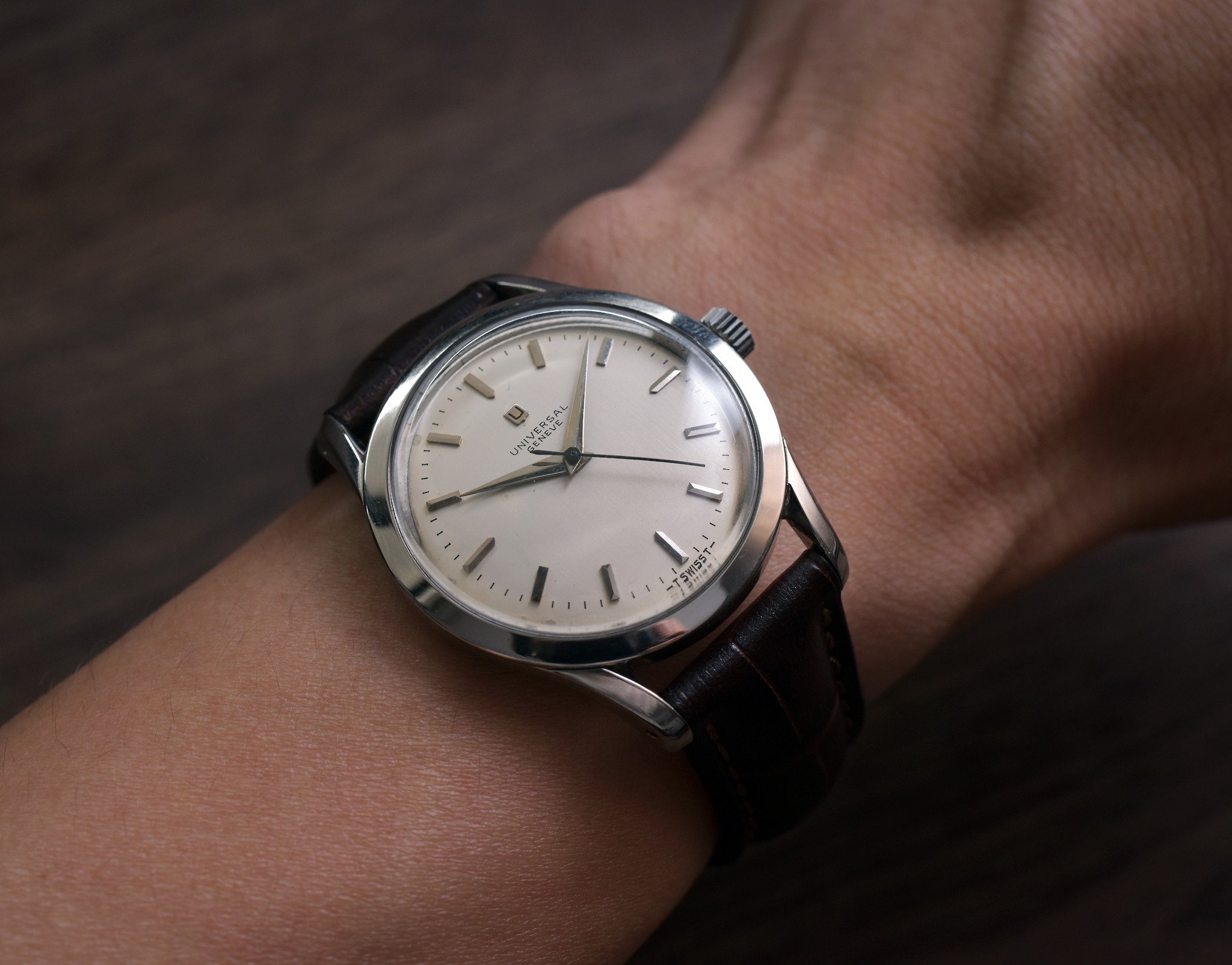 Universal Geneve 1955 Twisted Lugs Stainless Steel Watch, Luxury ...