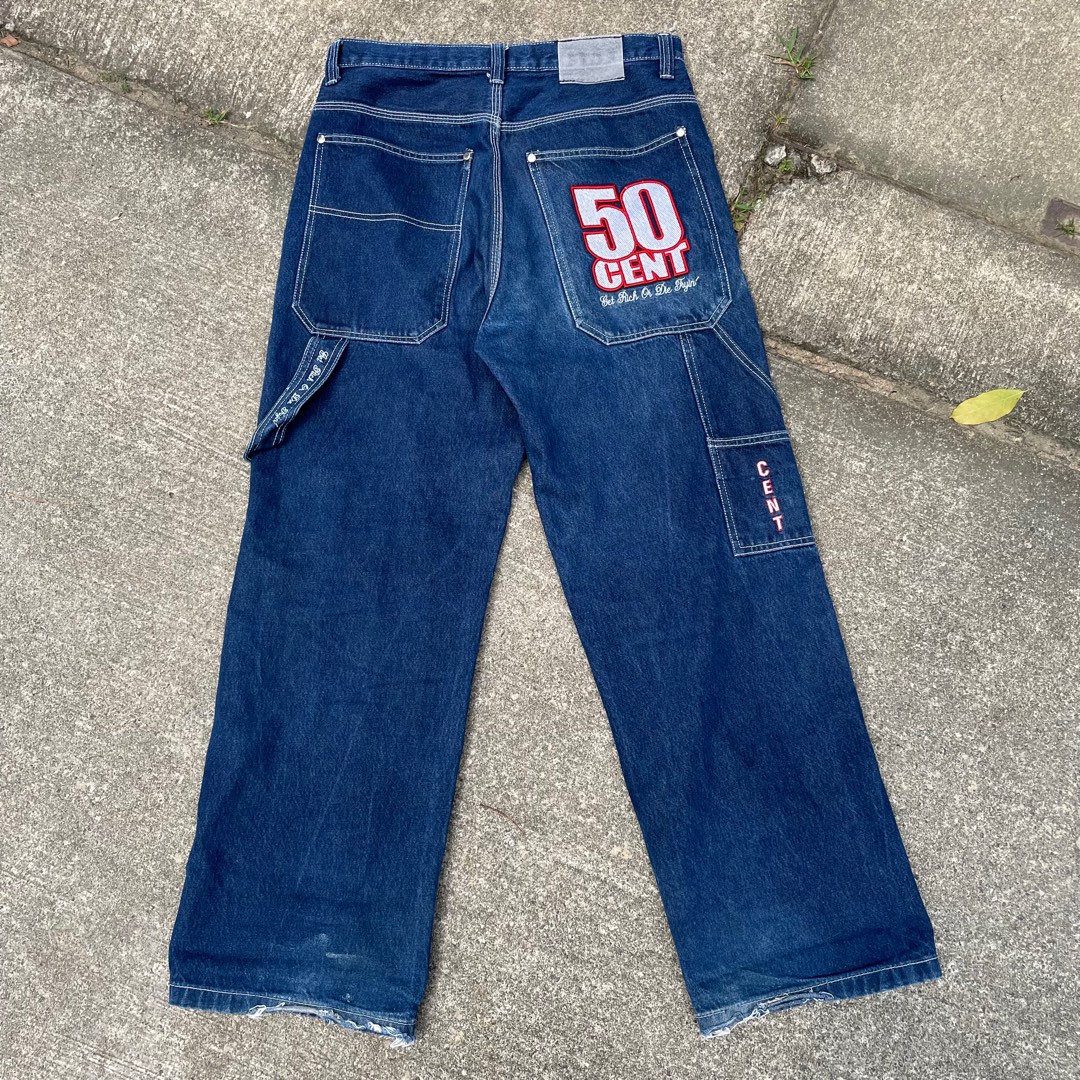 Vintage 50 Cents Baggy Jeans Hip Hop Brand Rappers, Men's Fashion ...