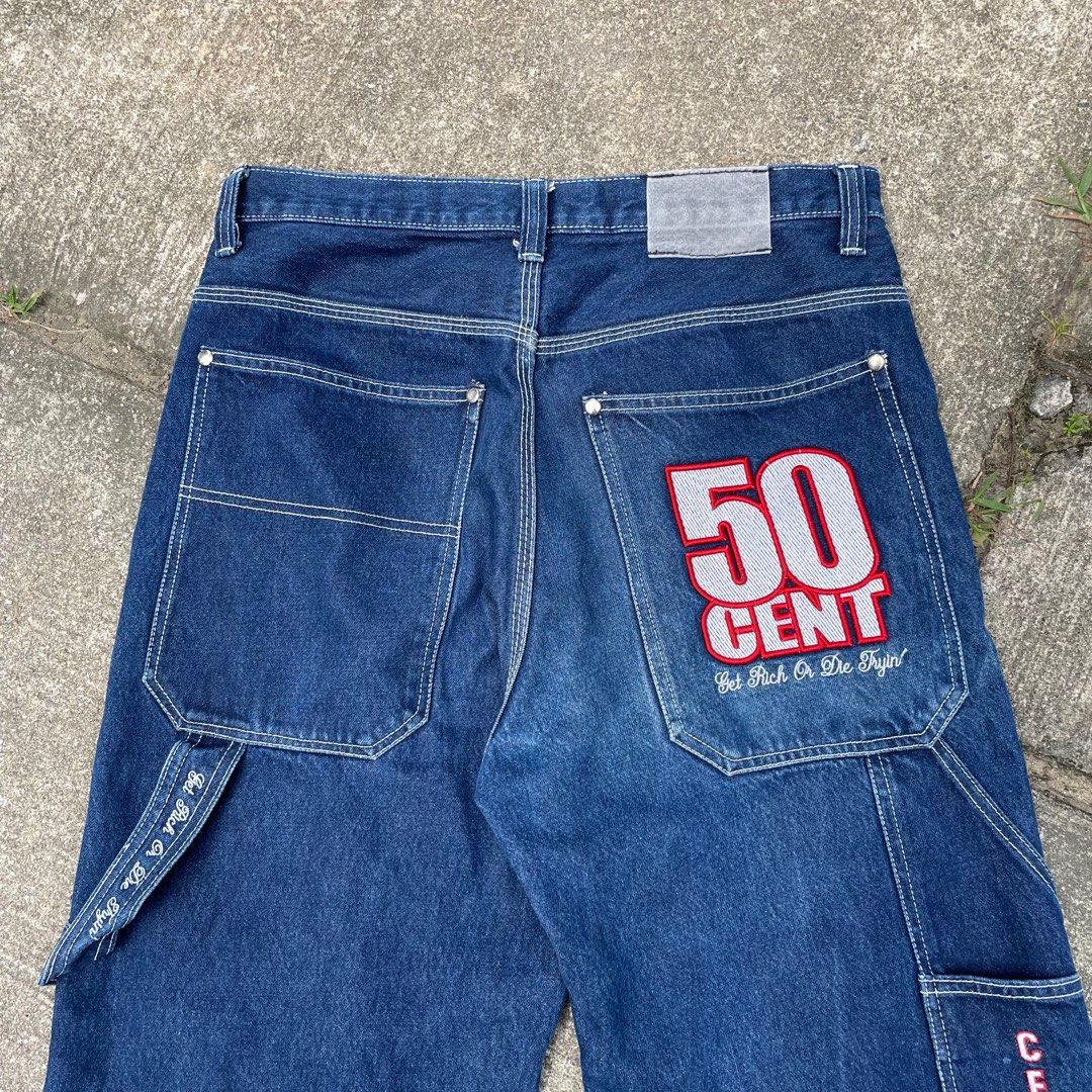 Vintage 50 Cents Baggy Jeans Hip Hop Brand Rappers, Men's Fashion ...