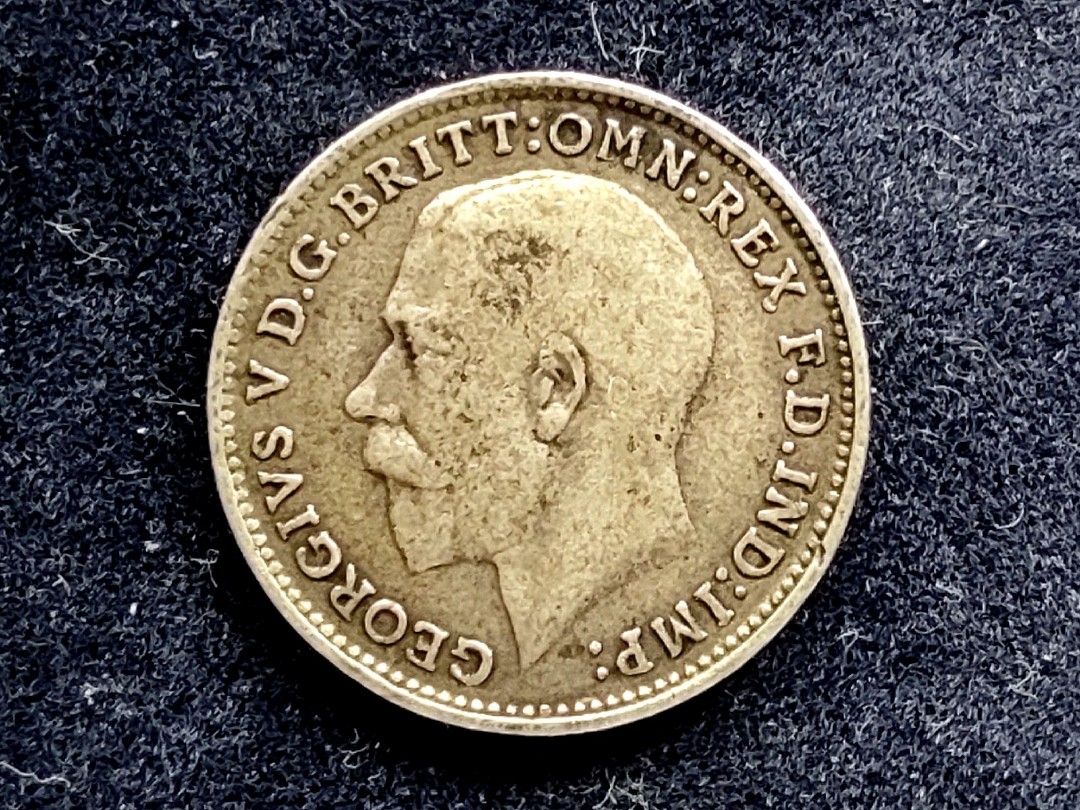 1919 King George V British Silver 3 Pence Coin, Hobbies & Toys ...