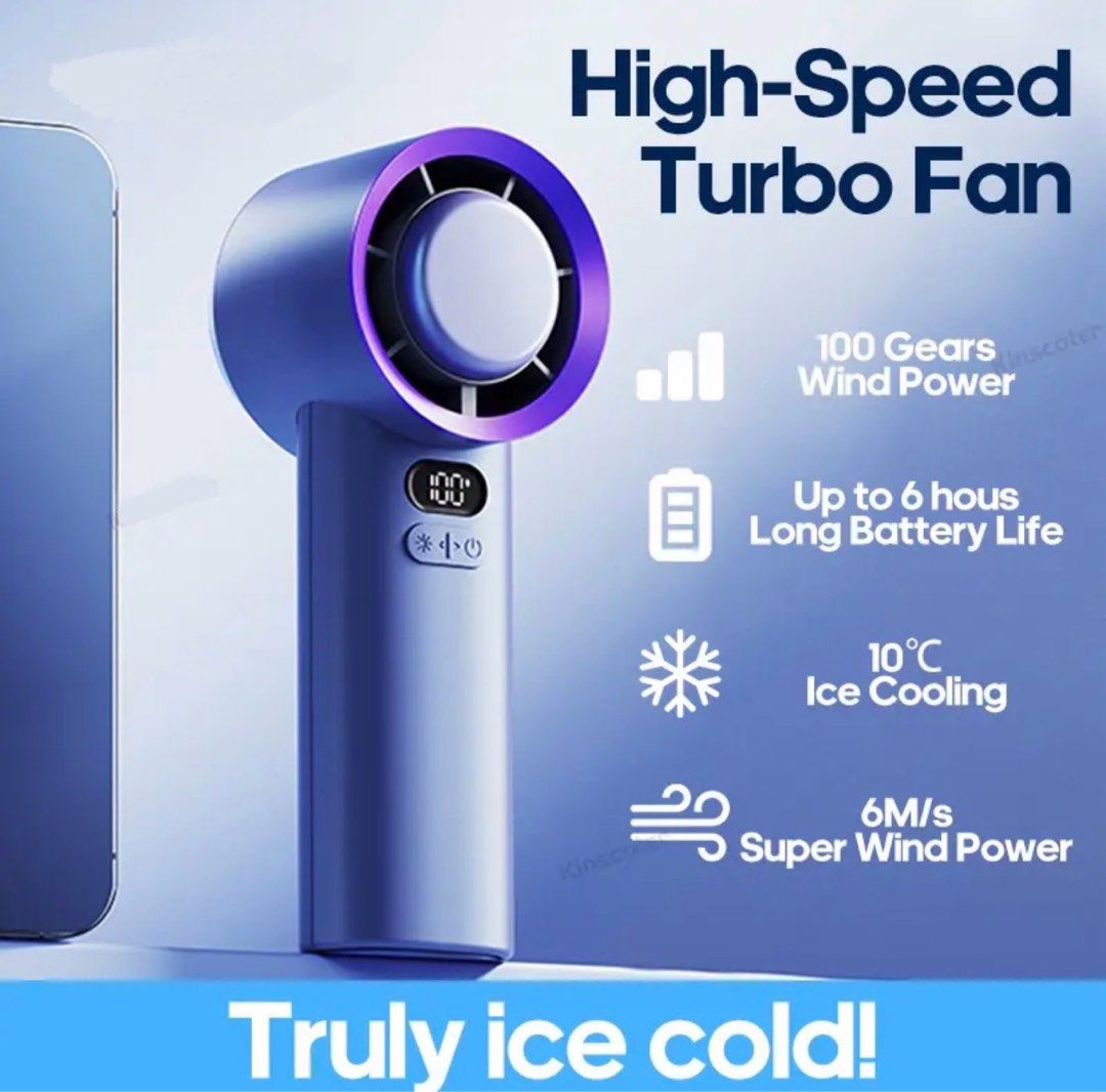 2024 Portable Handheld Turbo Fan 100 Wind Speeds Adjustable Mini ...
