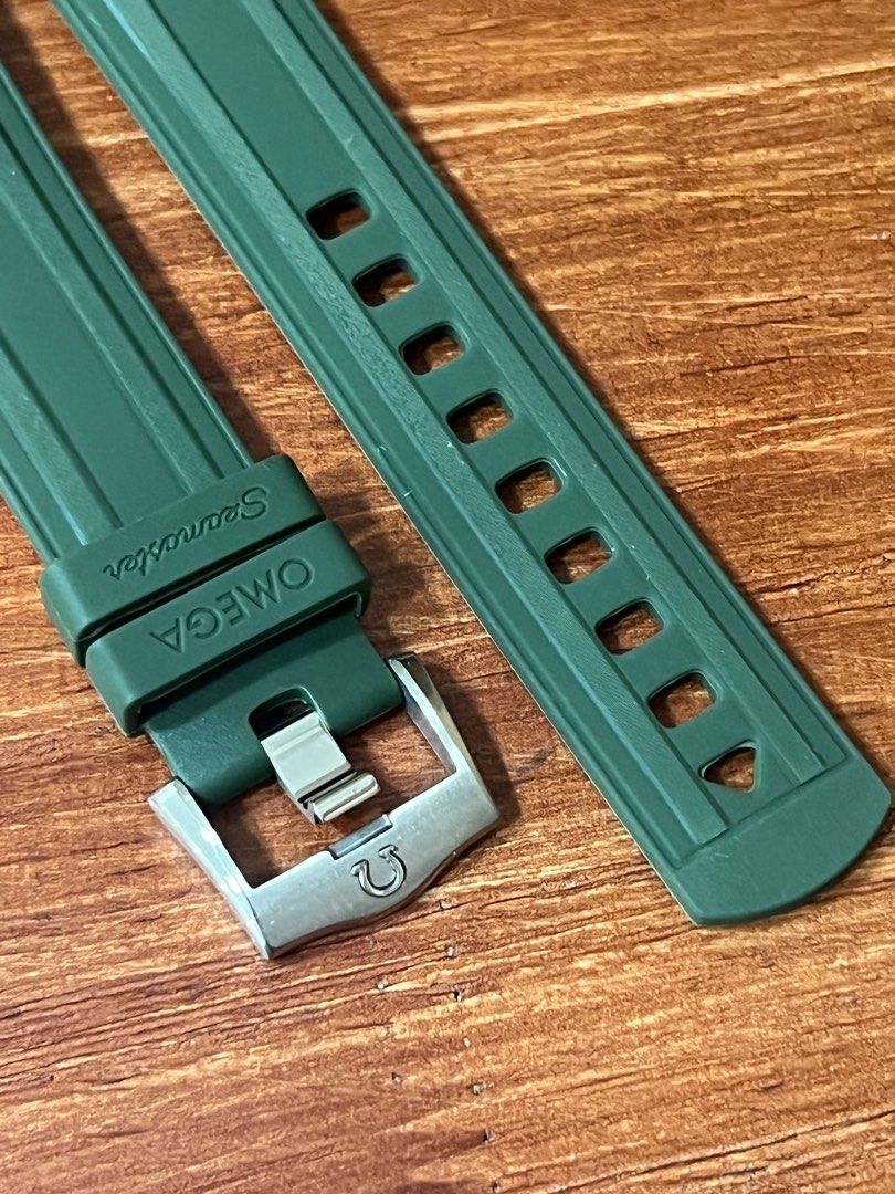 20mm Green Omega Seamaster (Swatch also suitable) Rubber Watch Strap ...