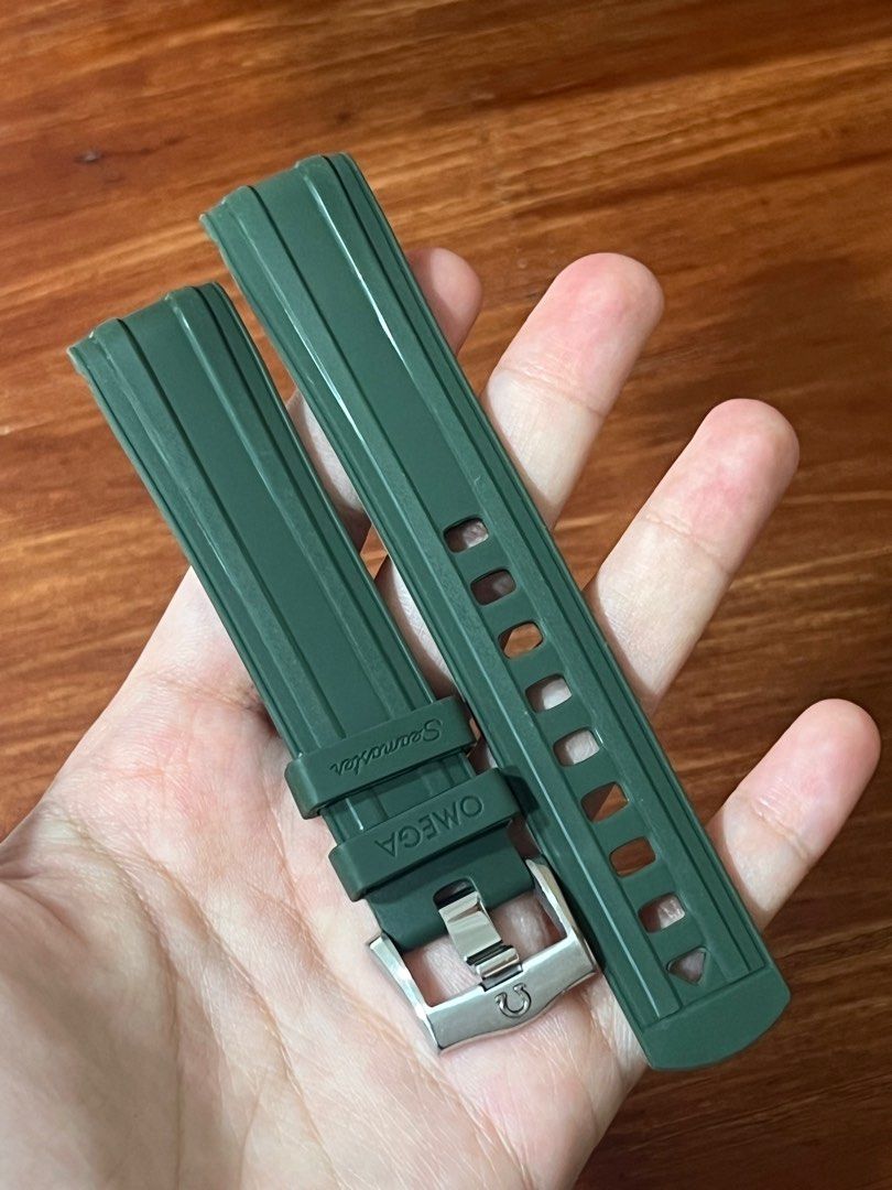 20mm Green Omega Seamaster (Swatch also suitable) Rubber Watch Strap ...