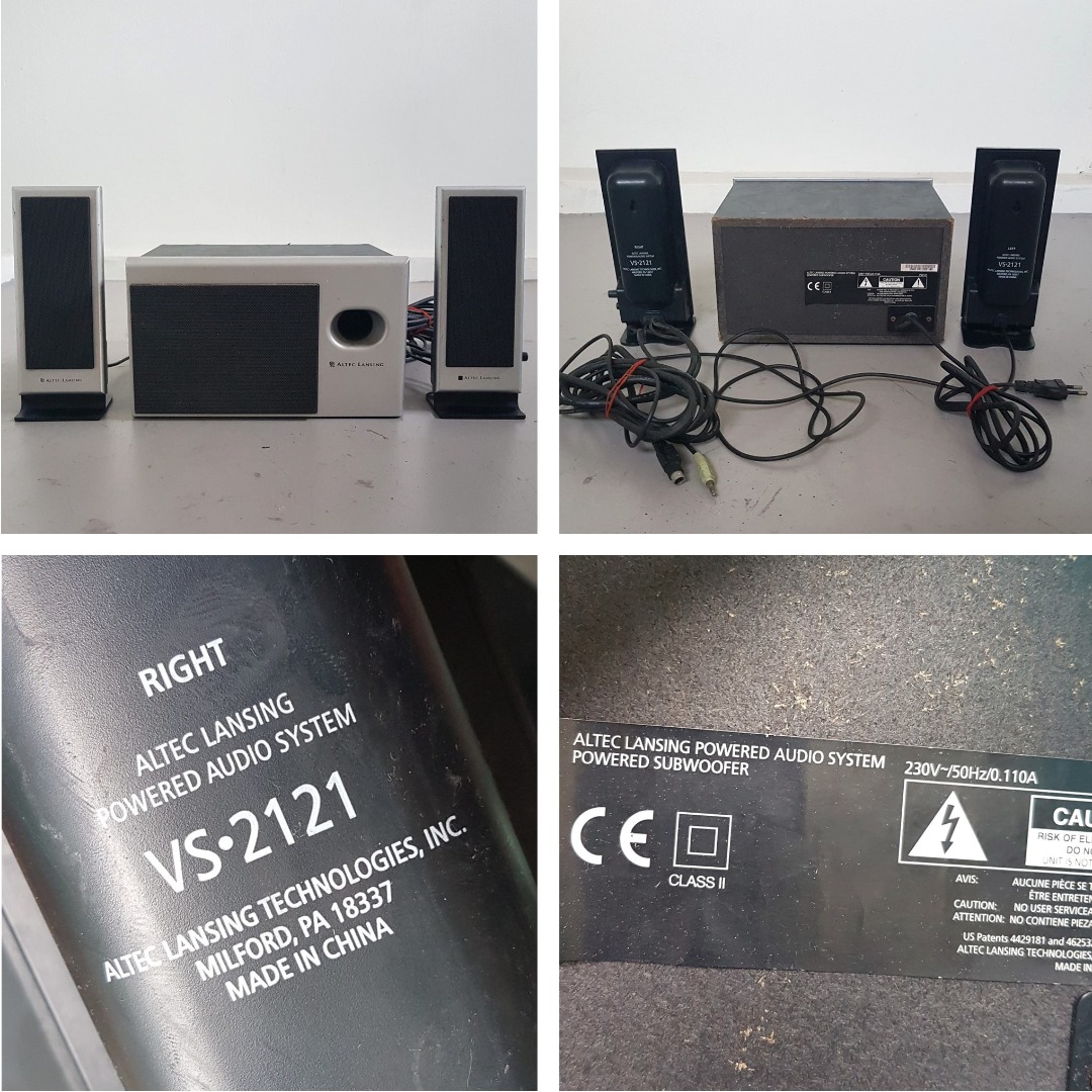 ALTEC Lansing Amplified 2.1 Speaker System, Model VS.2121, Stereo ...