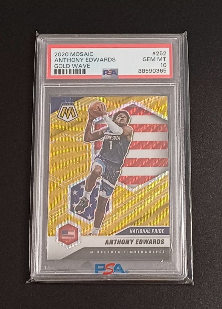 Anthony Edwards gold wave rookie PSA 10, Hobbies & Toys, Toys & Games ...