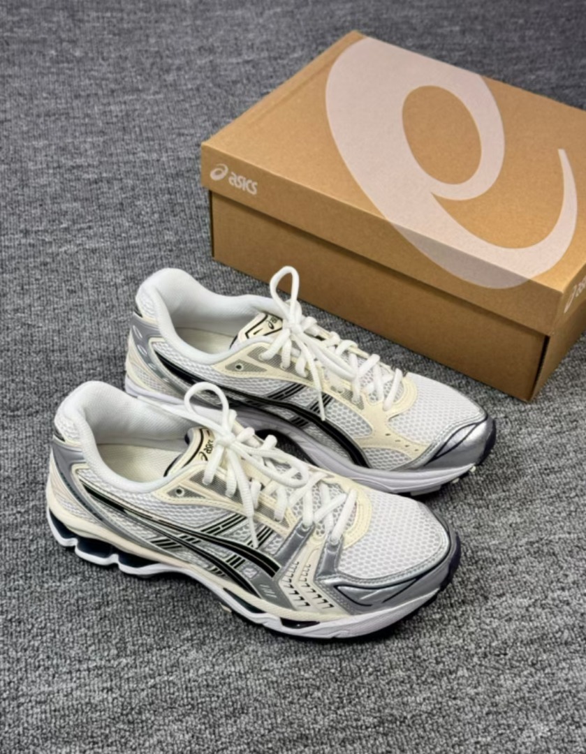 Asics Gel-Kayano 14 Anti slip low cut white black silver, Men's Fashion ...