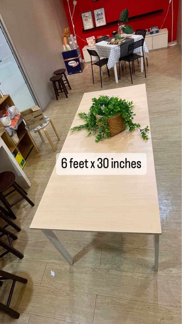 Big dining table ( 6 feet x 30 inches) - 8 seater, Furniture & Home ...