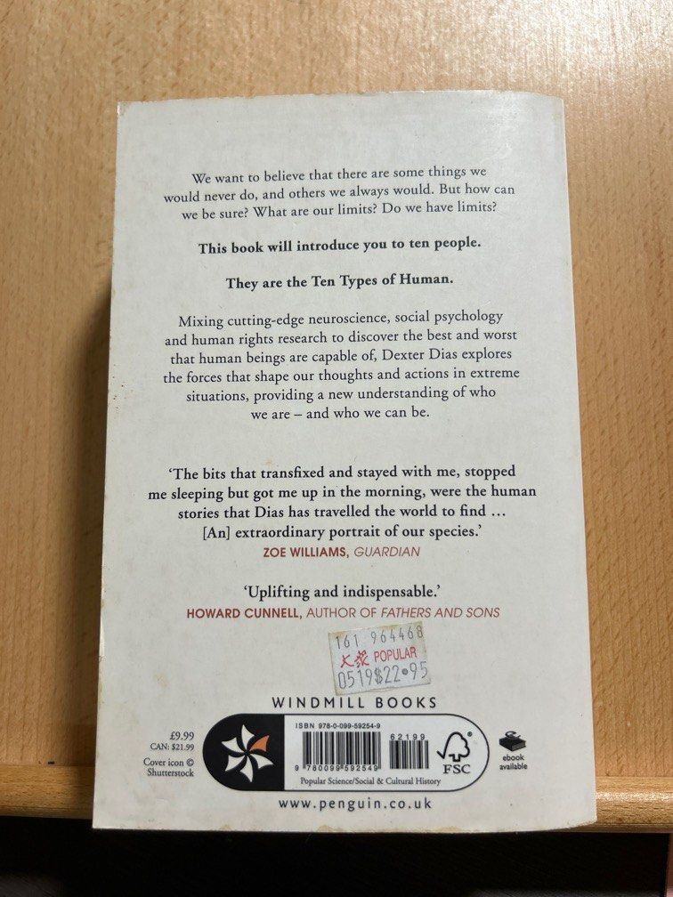 Book - the Ten Types of Human by Dexter Dias, Hobbies & Toys, Books ...