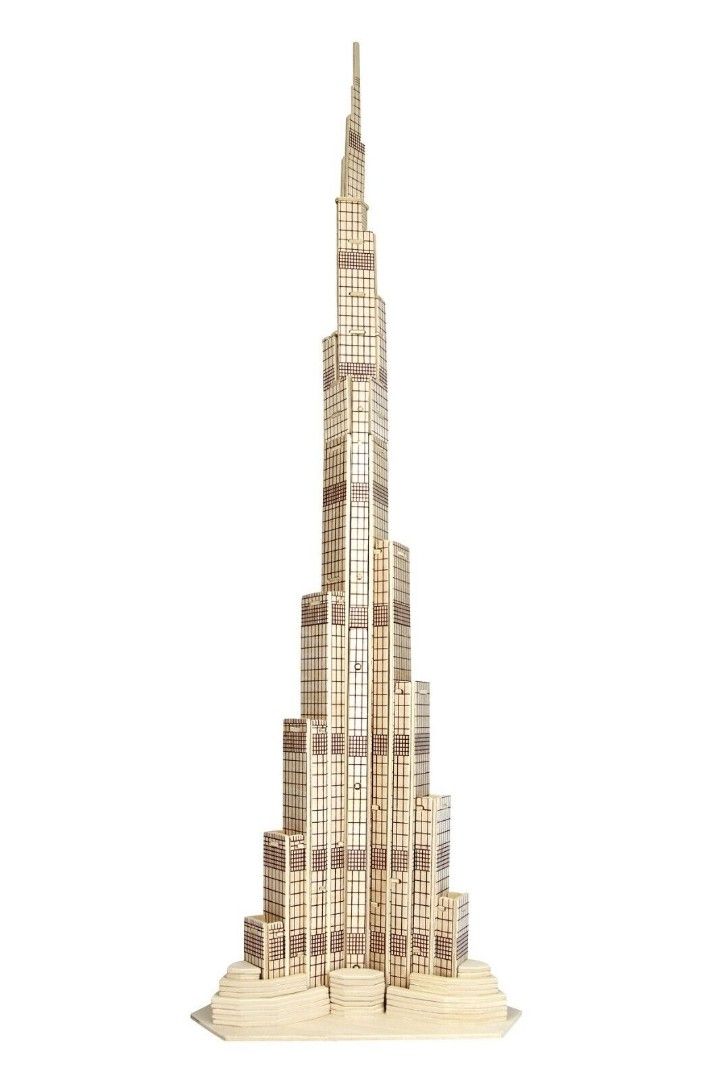 Burj Khalifa 3D Wooden construction kit, Hobbies & Toys, Stationery ...