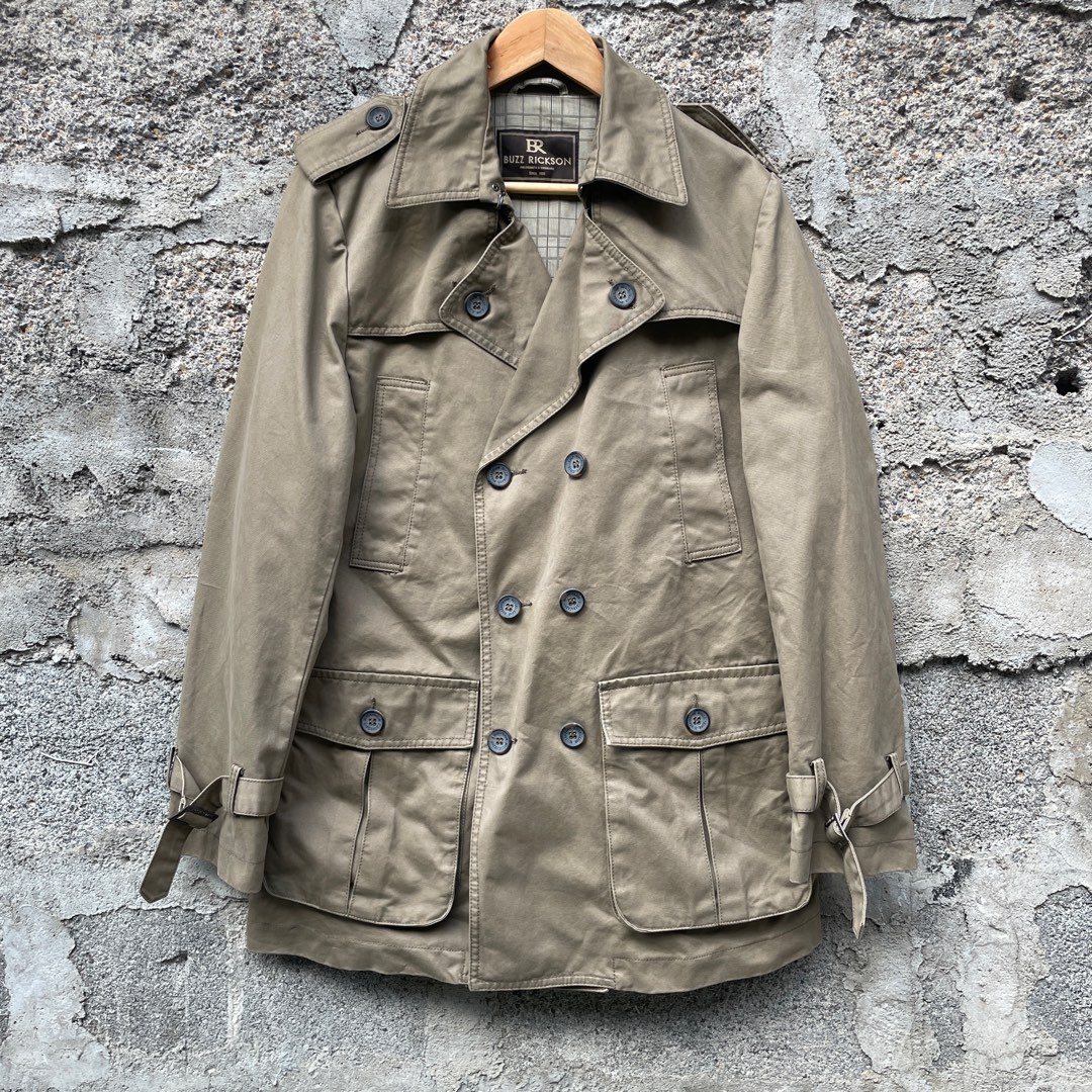 Buzz Rickson Vintage - Type-M 1943 Mackinaw Trench Coat, Men's Fashion ...