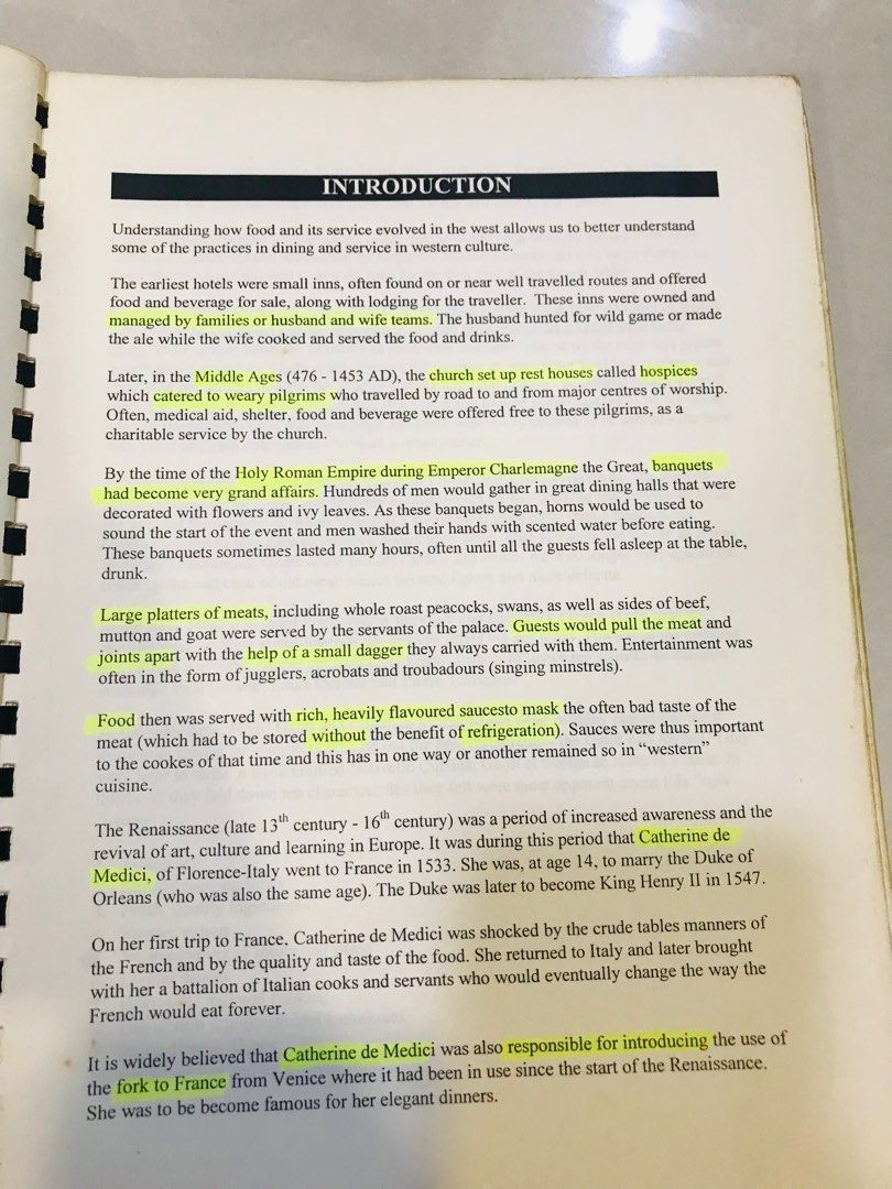 Diploma In Culinary Skills Reference Book Introduction to Food ...