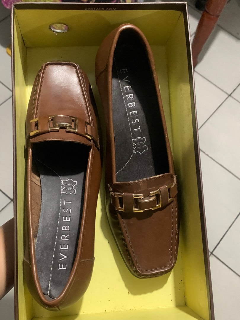 SEPATU EVERBEST BROWN VINTAGE ORIGINAL COMPLETE WITH BOX, Fesyen Wanita ...