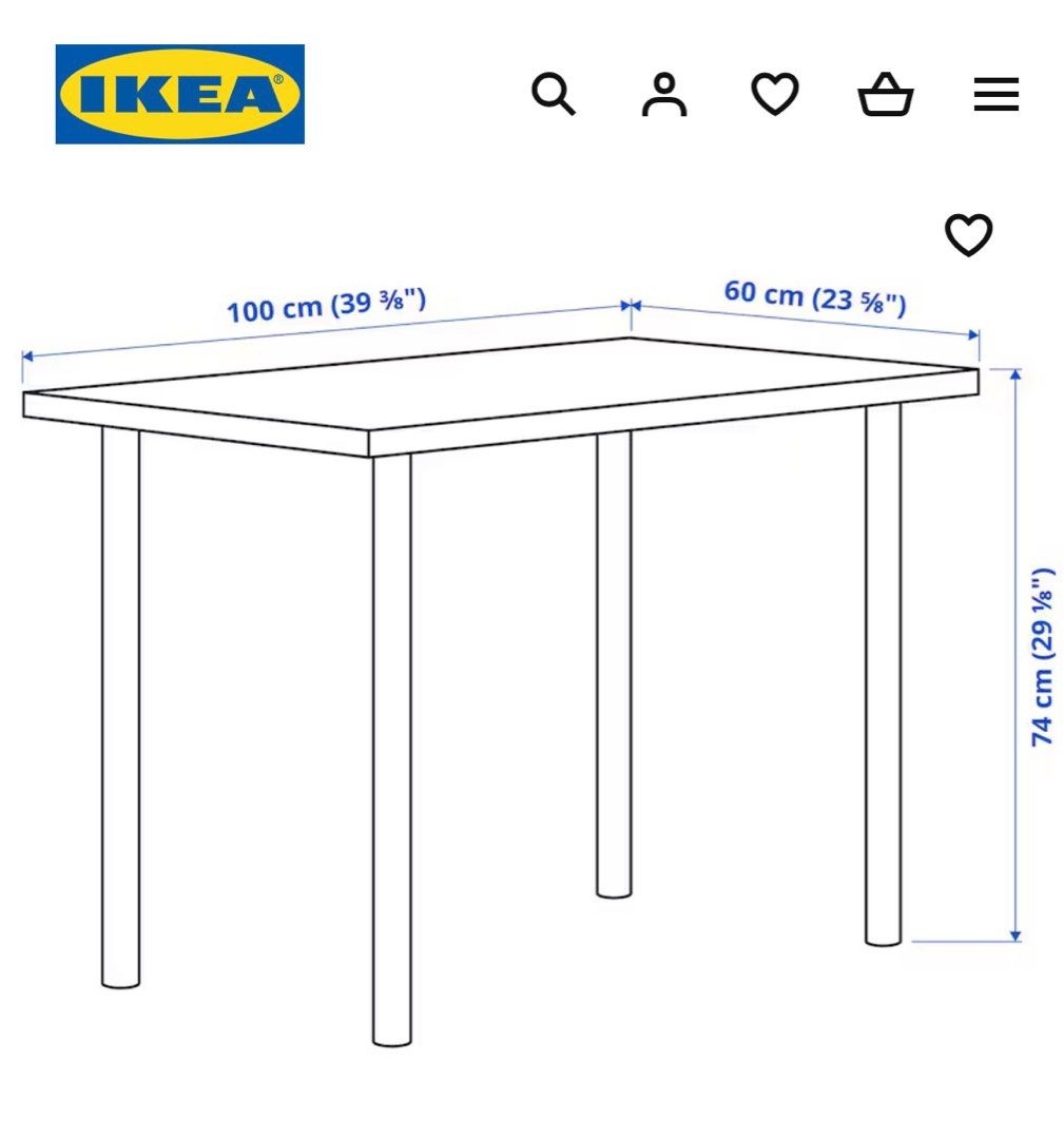 IKEA Study Table, Furniture & Home Living, Furniture, Tables & Sets on ...