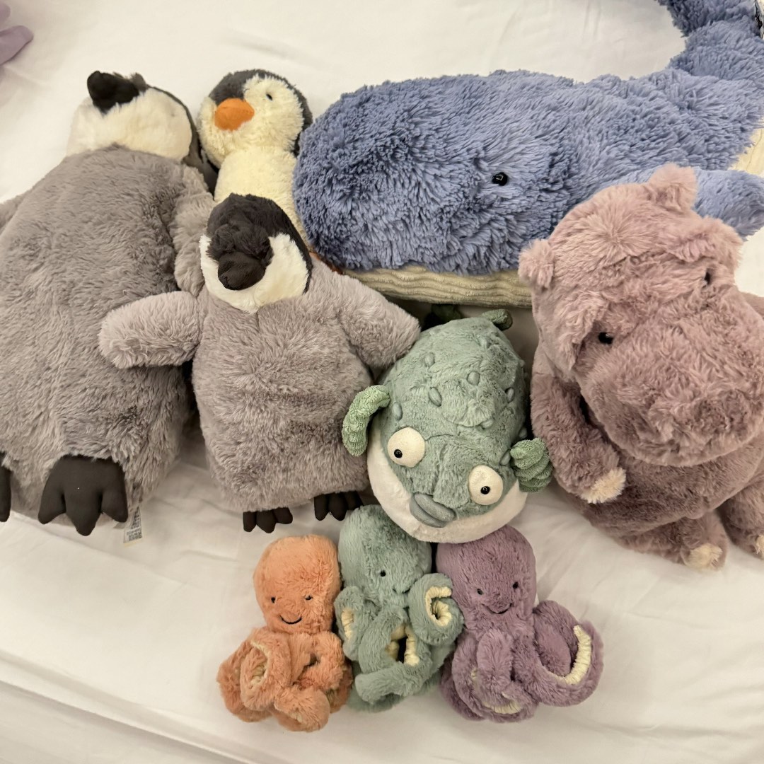 jellycat tiny octopus (maya/odell/odyssey) medium/large percy penguin ...