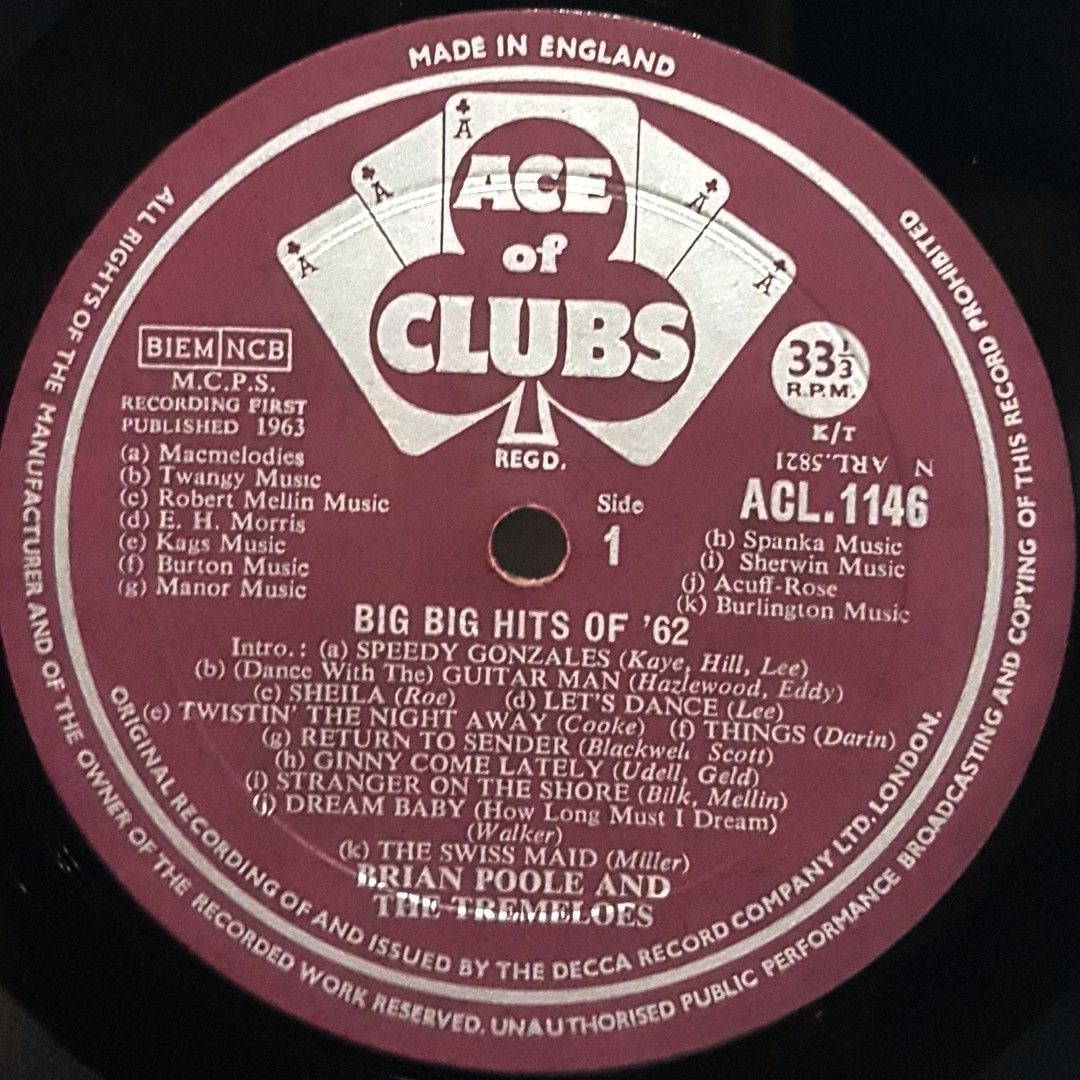 LP BIG BIG HITS OF 62 - THE 22 TOP TUNES OF 1962 / PIRING HITAM VINYL ...