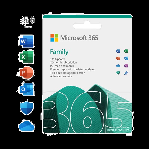 MICROSOFT 365 Family Subscription office 365 personal OneDrive 1Tb ...