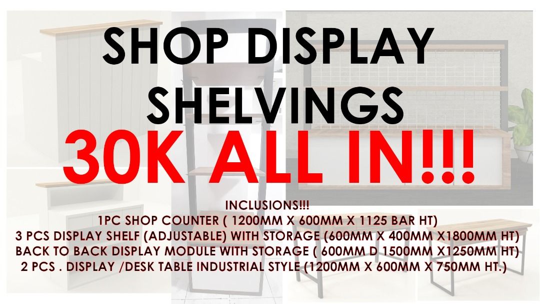 NEGOSYO DISPLAY SHELF PACKAGE, Furniture & Home Living, Furniture ...