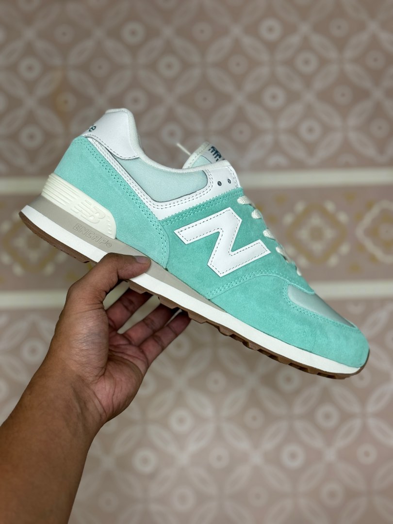 New Balance 574 (Below SRP) Turquoise Green, Men's Fashion, Footwear ...