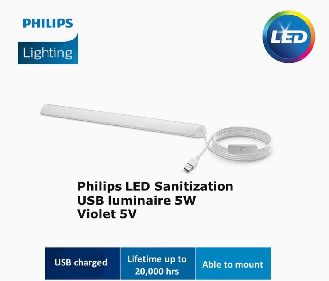 PHILIPS HOUSEHOLD LED SANITIZATION USB LUMINAIRE, Beauty & Personal ...