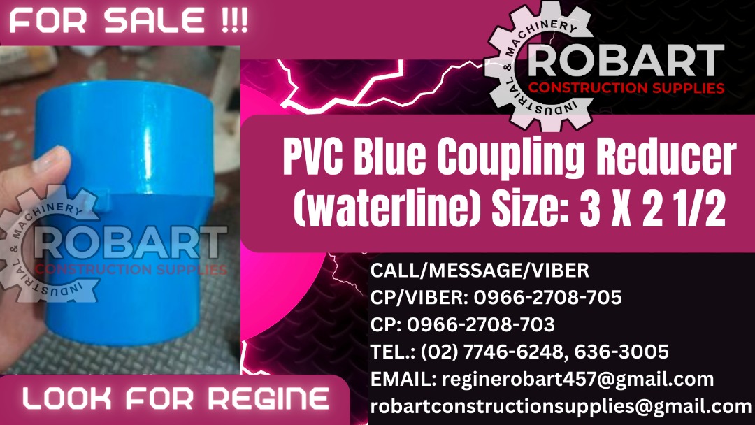 PVC Blue Coupling Reducer (waterline) Size: 3 X 2 1/2, Commercial ...