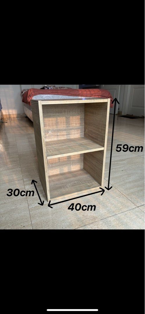 rak kayu untuk buku (wooden book shelf) atau meja samping (side table ...
