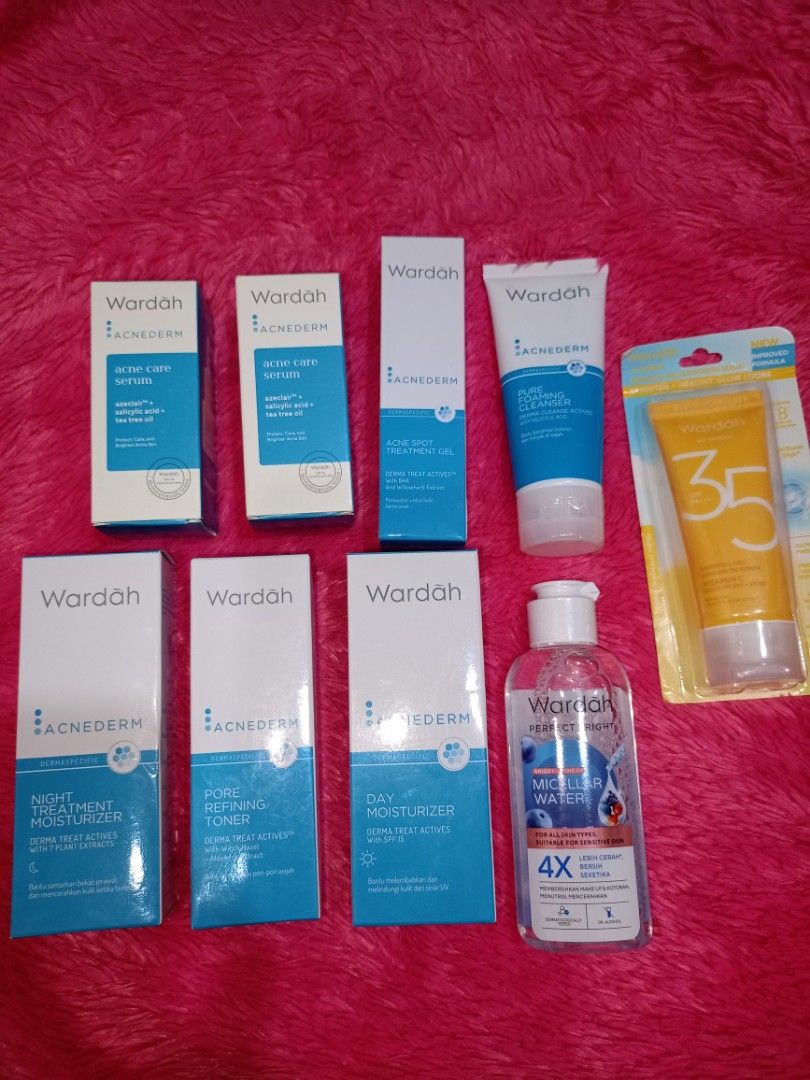 Rangkaian skincare Wardah Acnederm Series, Kesehatan & Kecantikan ...