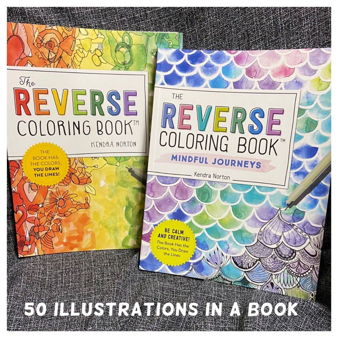Reverse coloring book, Hobbies & Toys, Books & Magazines, Fiction & Non ...
