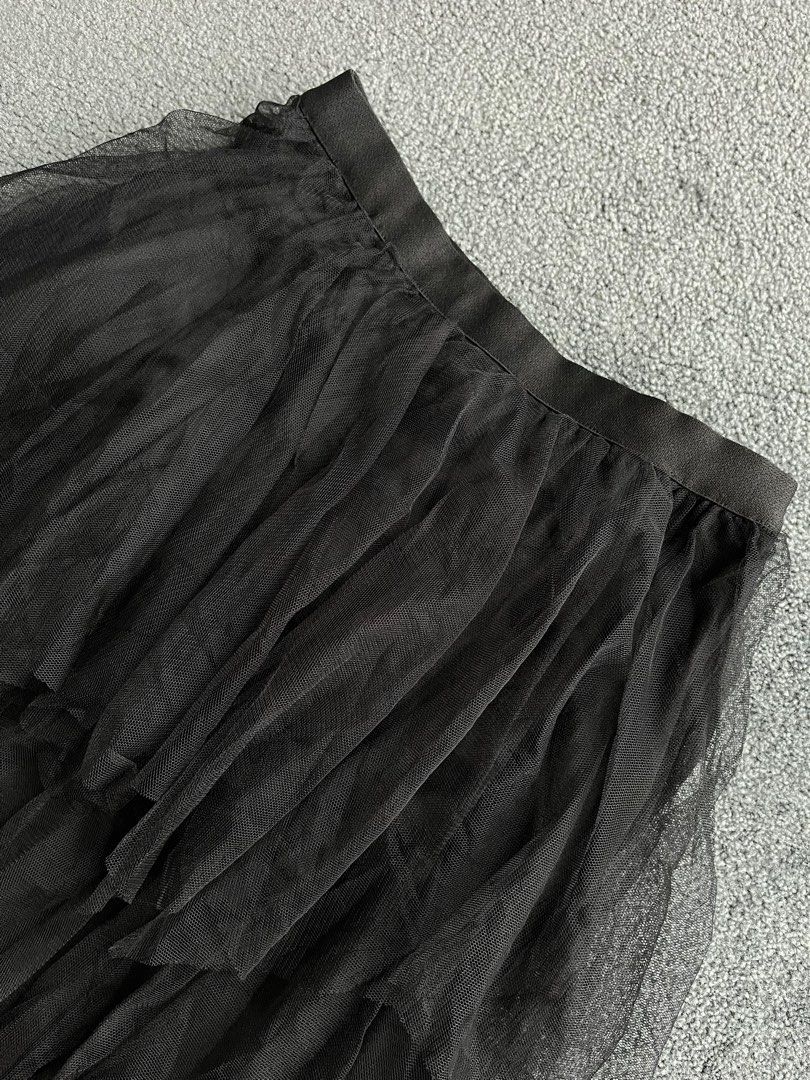 Rok panjang tutu hitam layer tingkat, Fesyen Wanita, Pakaian Wanita ...