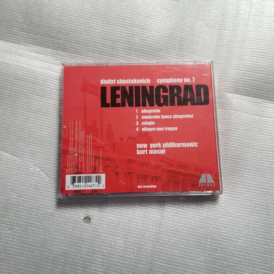 Shostakovich - Symphony No.7 (Masur, Teldec德國版), 興趣及遊戲, 音樂、樂器 & 配件, 音樂與 ...