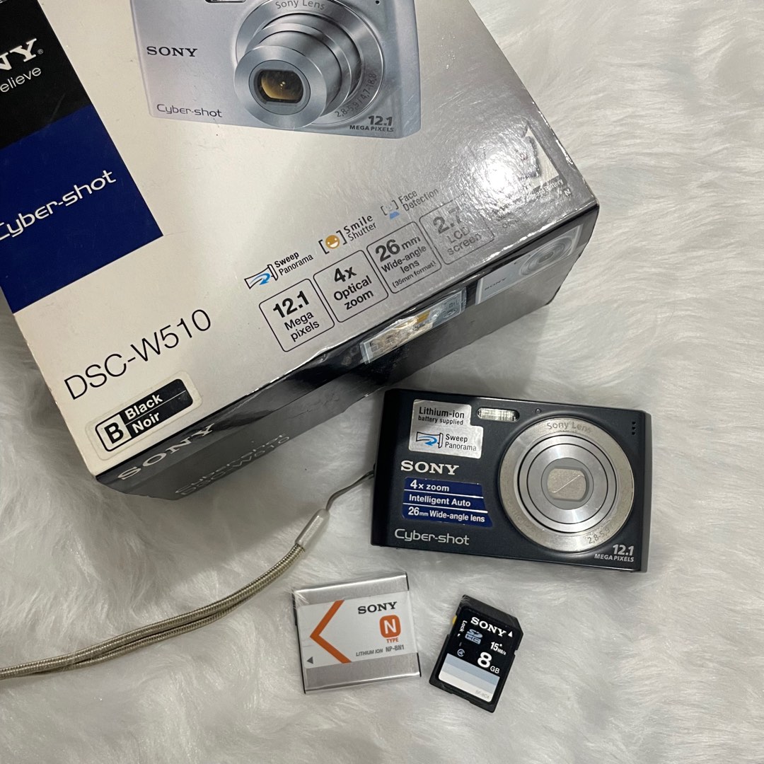 Sony Cybershot DSC-W510 Black (With Original Box), Photography, Cameras ...