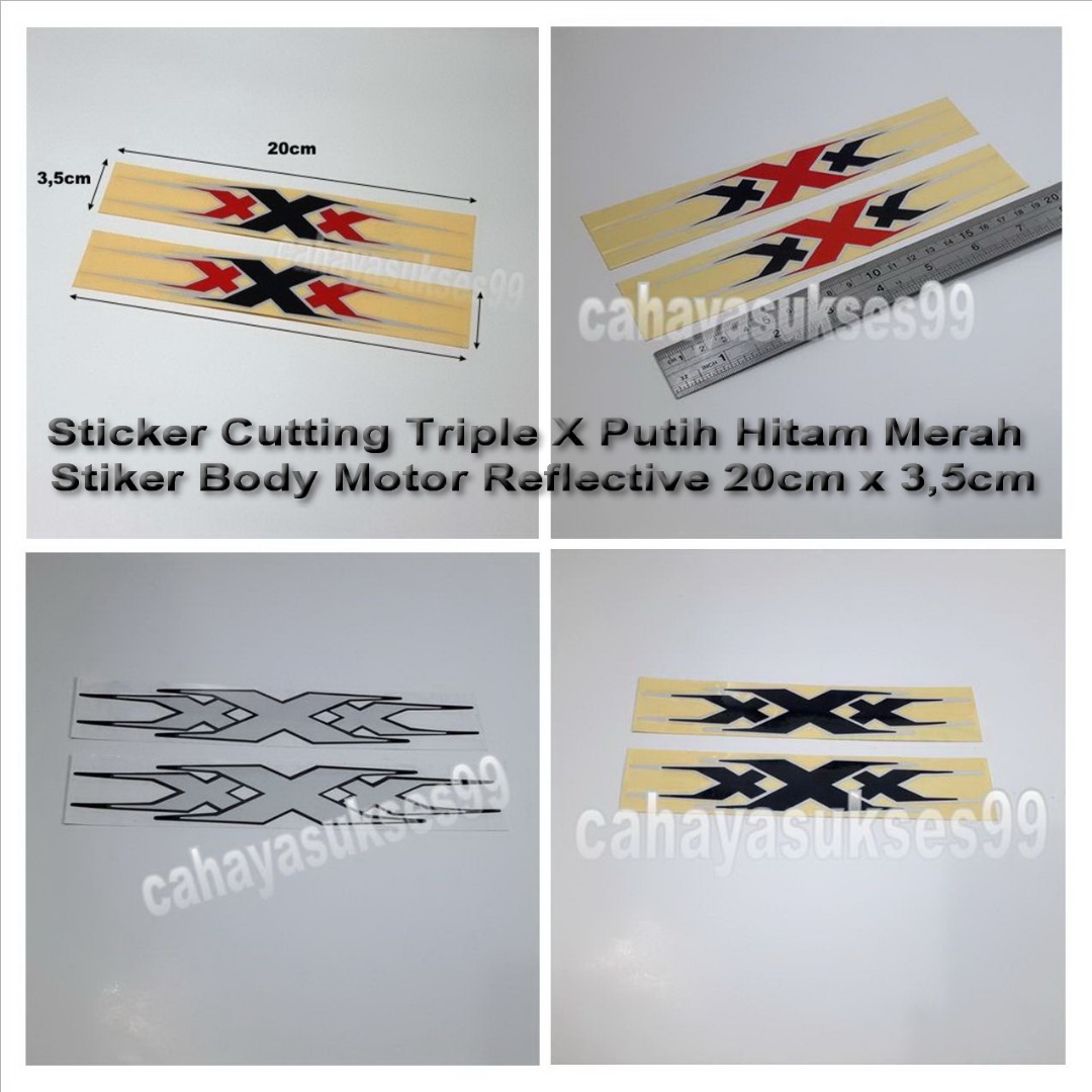 Sticker Cutting Triple XXX Putih Hitam Merah Stiker Body Motor ...