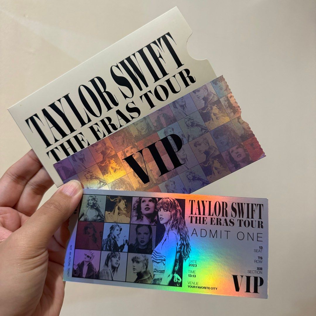 TAYLOR SWIFT Eras Tour Singapore VIP Merch 2 commemorative holographic ...