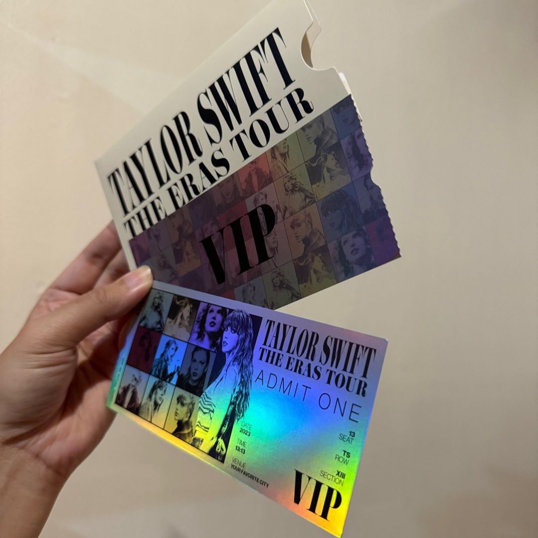 TAYLOR SWIFT Eras Tour Singapore VIP Merch 2 commemorative holographic ...