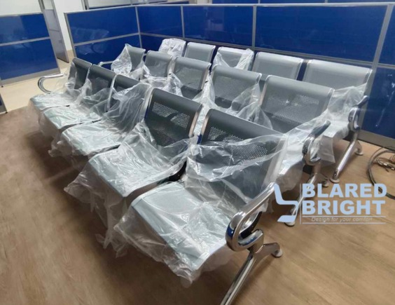 WAITING CHAIR / GANG CHAIR ; black 5 Seater - DM for Quotation - Office ...
